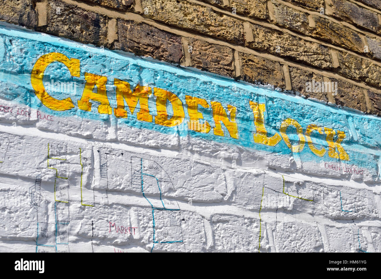 Painted brick sign hi-res stock photography and images - Alamy