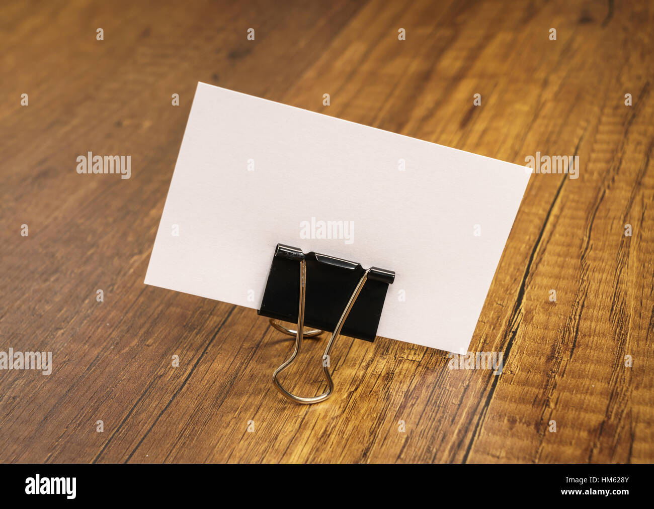 Business cards on wood table Stock Photo - Alamy