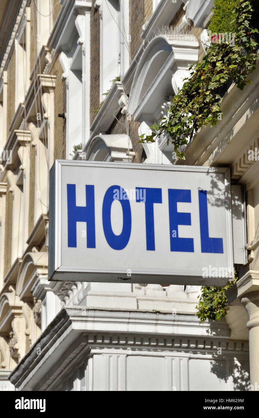London hotel sign and exterior Stock Photo - Alamy