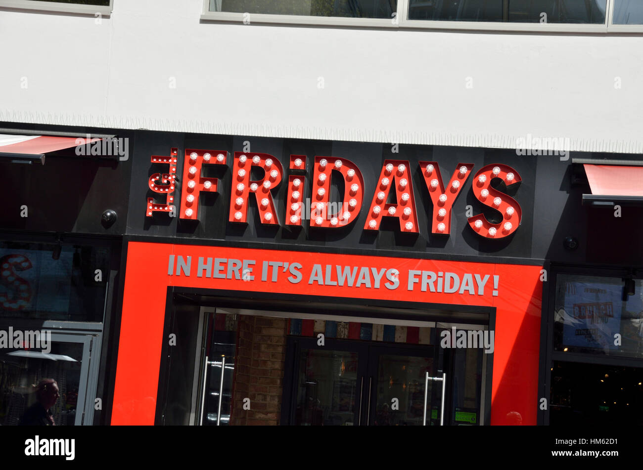 TGI Fridays restaurant and bar in Leicester Square, London, UK Stock ...
