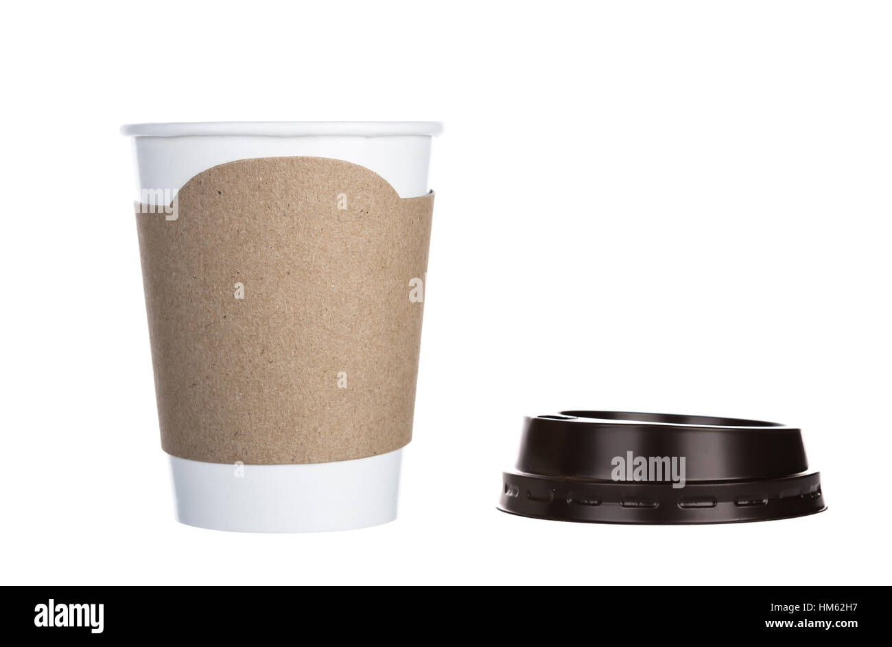 Paper cup of coffee Isolated white background Stock Photo - Alamy