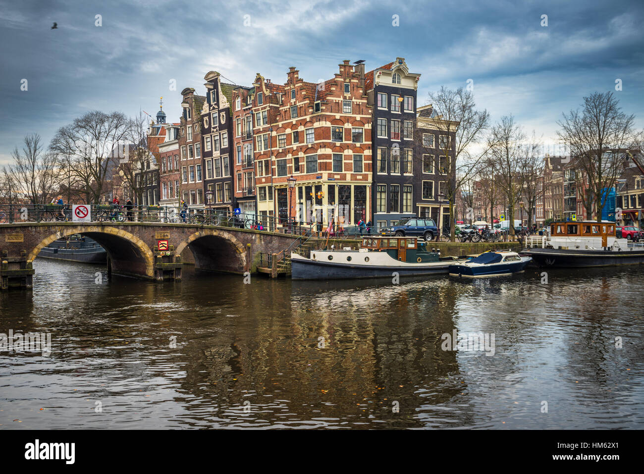 Amsterdam cityscape, traditional dutch houses and canals Stock Photo ...