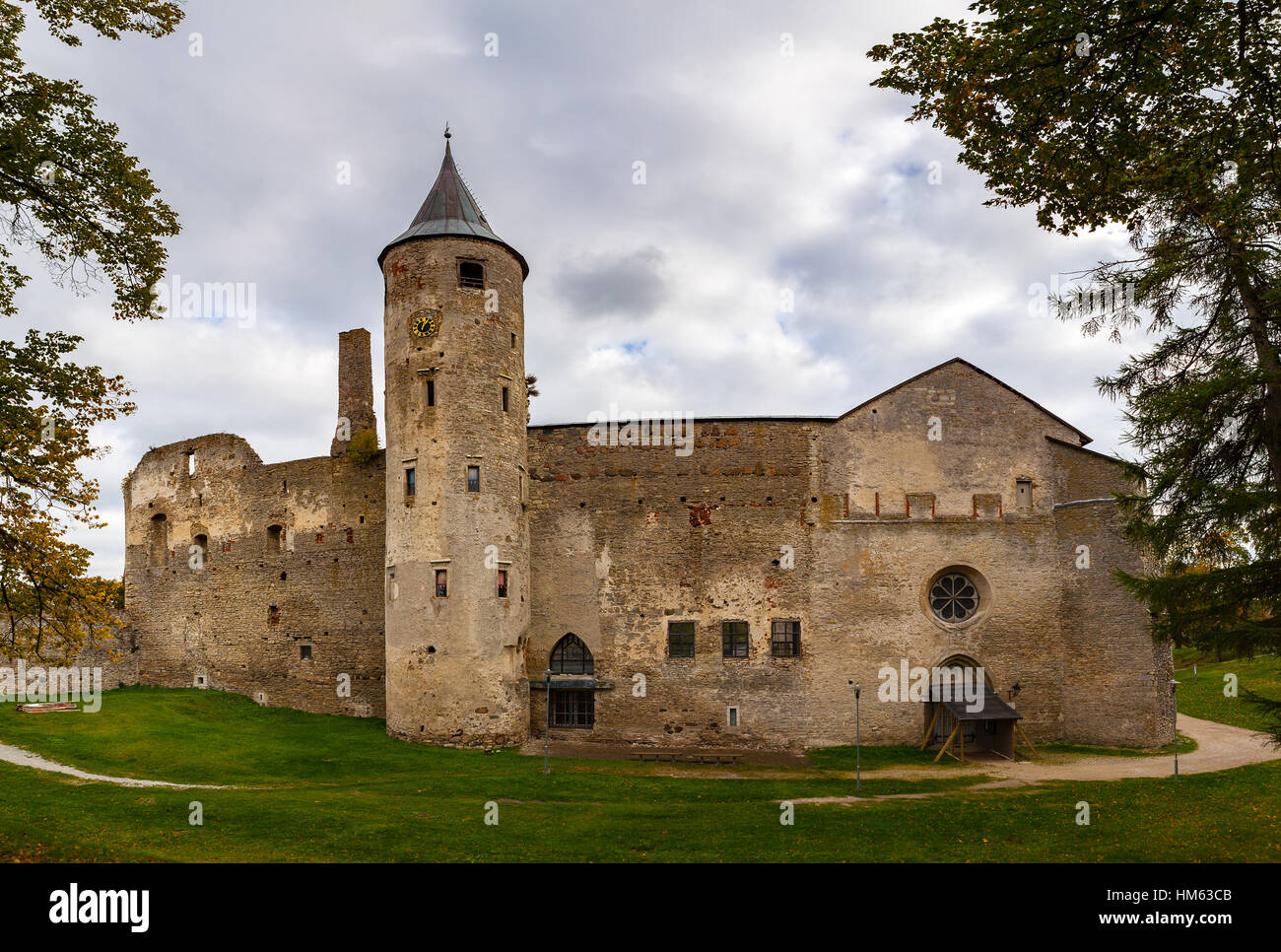 Ruins of the medieval episcopal castle of Haapsalu, Estonia Stock Photo ...
