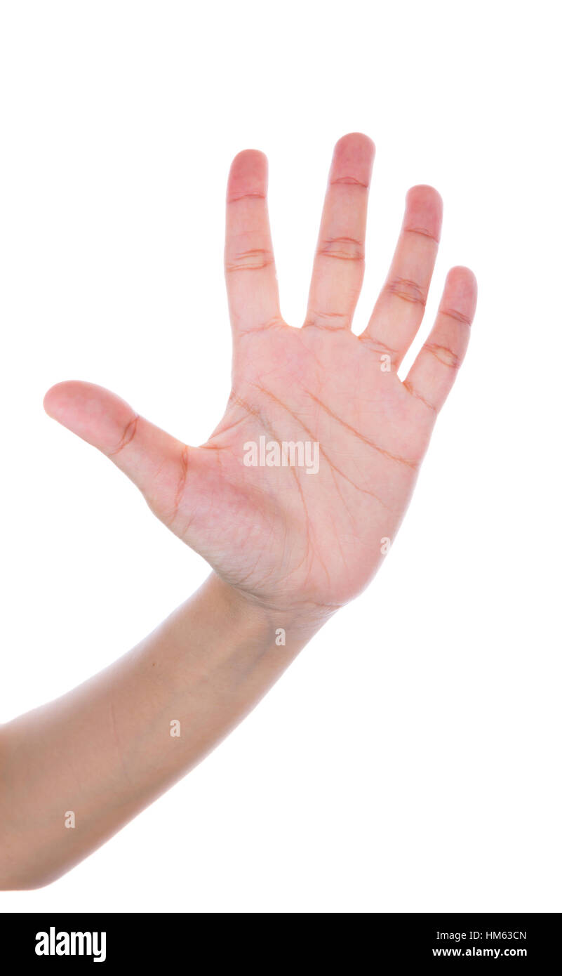 Human Hand Isolated On White Background Stock Photo - Alamy