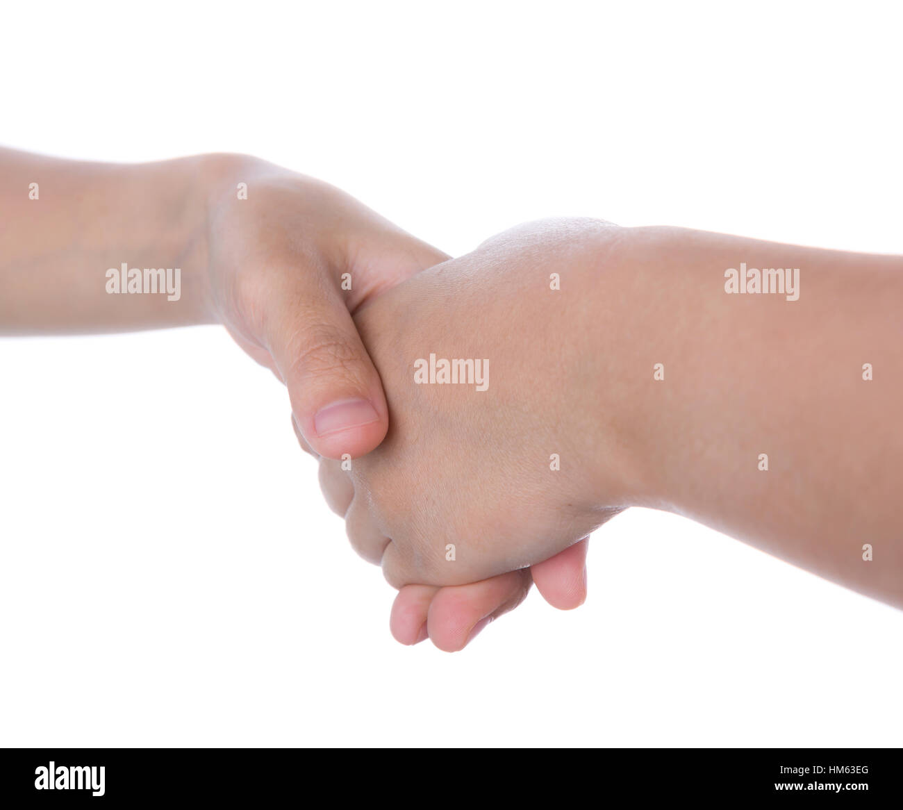 Hand touches hand isolated on white background Stock Photo - Alamy