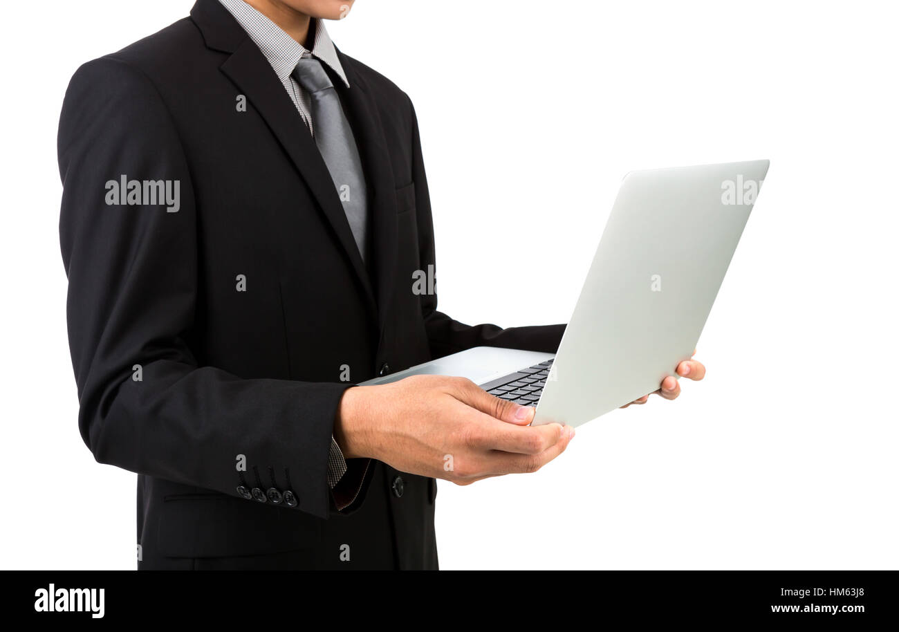 Business man with laptop Stock Photo - Alamy