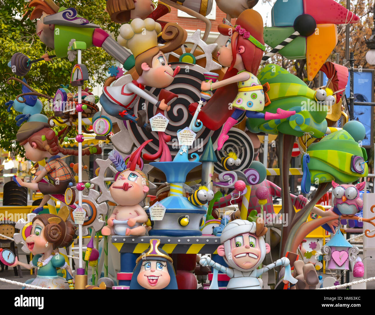 Detailed sculptures make up the Fallas of Valencia Festival in Spain ...