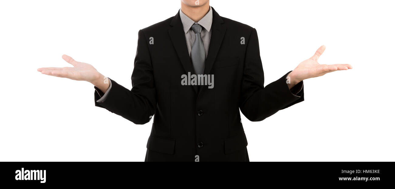 Open hand of business man Stock Photo - Alamy