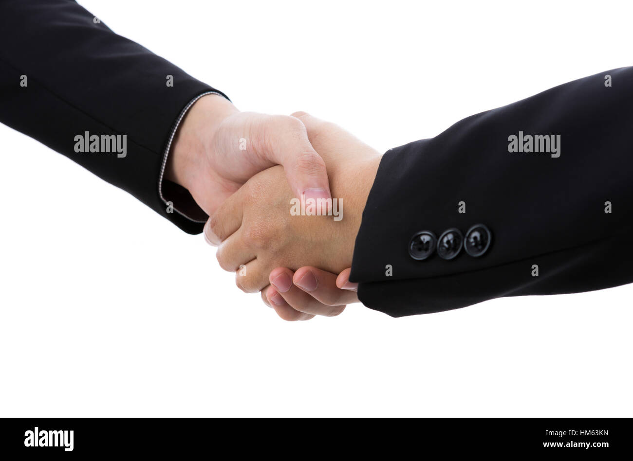 Business handshake over white background Stock Photo - Alamy