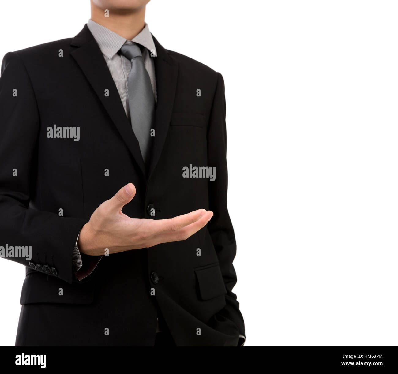 Open hand of business man Stock Photo - Alamy