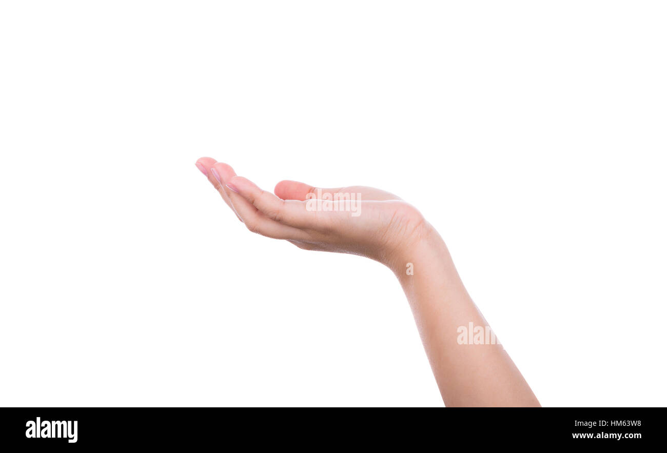 Beautiful woman hand holding isolated on white background Stock Photo ...