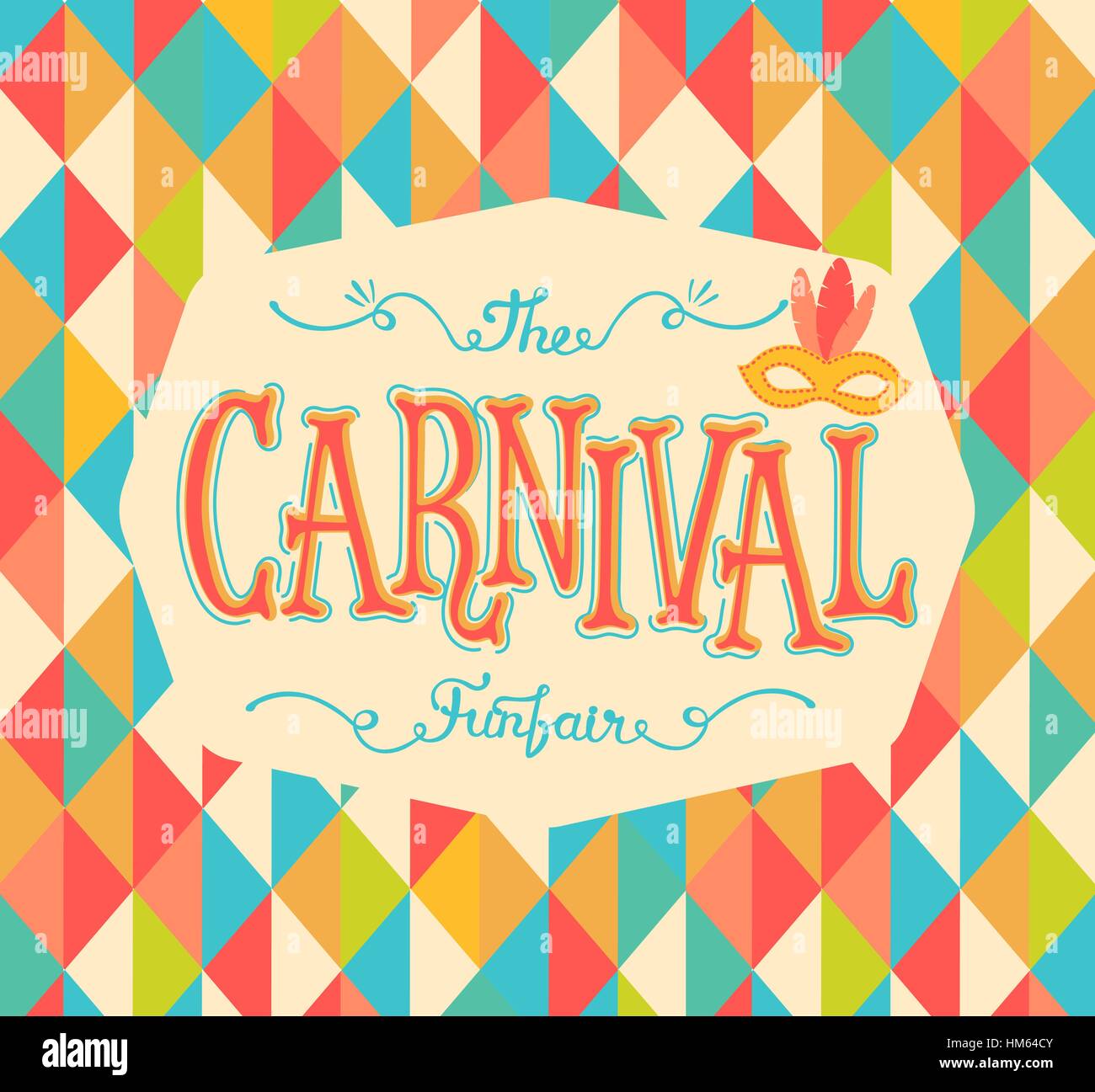 Carnival funfair background vector. Typographical design poster Stock ...