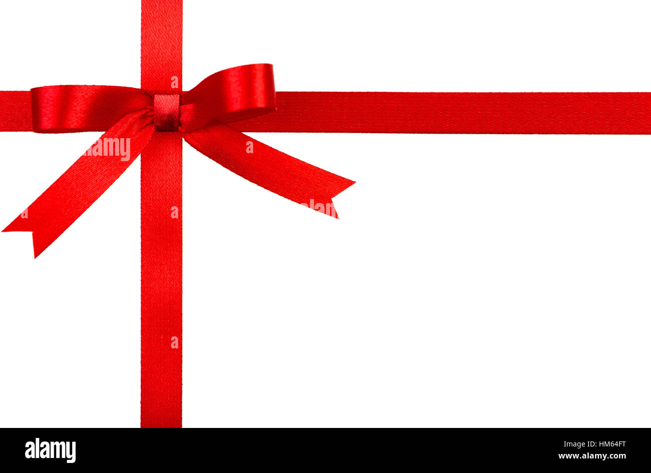 Shiny red ribbon on white background with copy space Stock Photo - Alamy