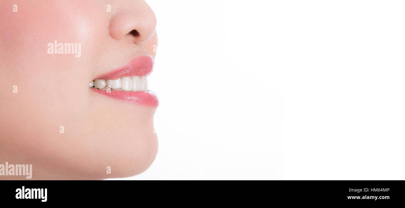 Beautiful young woman teeth Stock Photo - Alamy