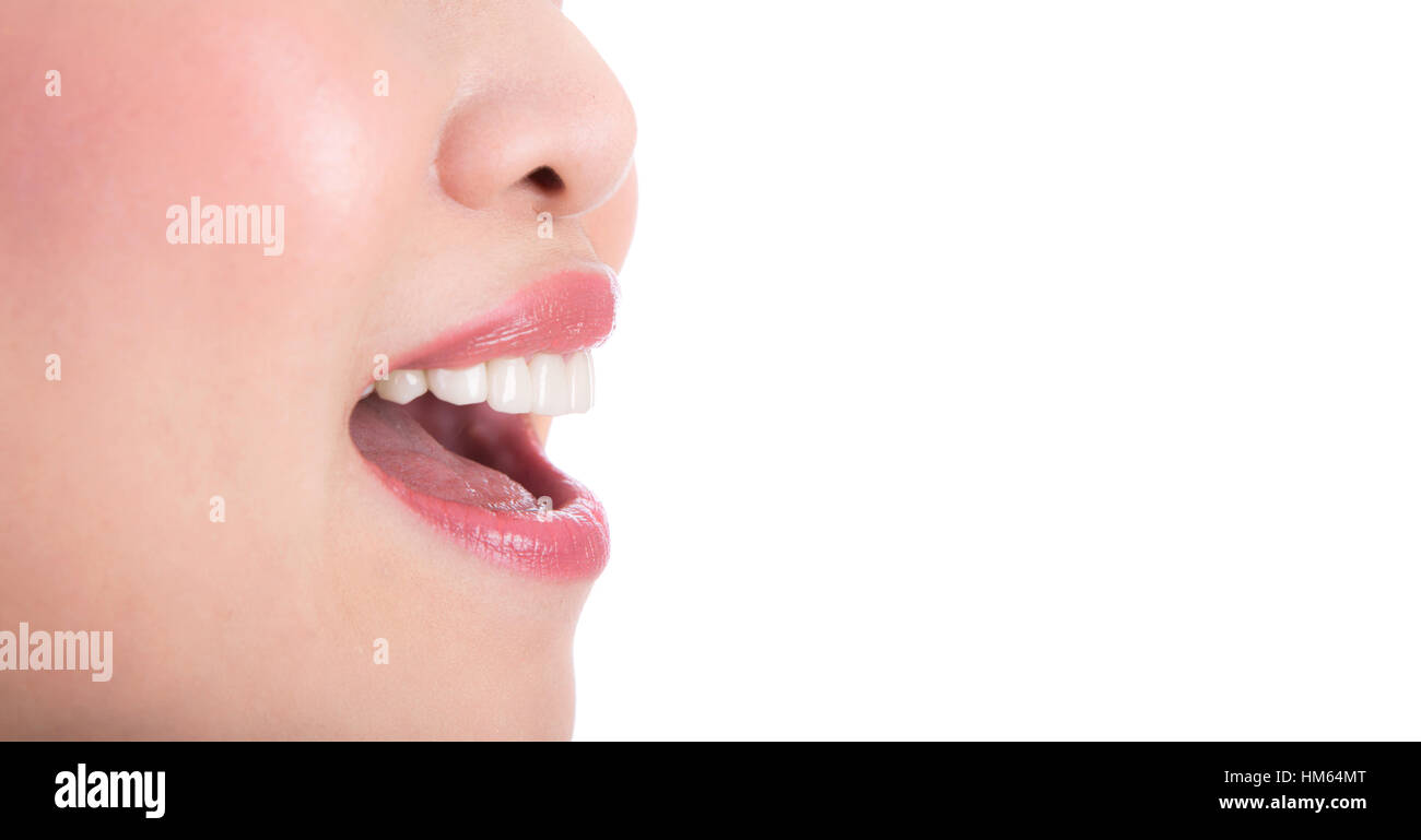 Beautiful young woman teeth Stock Photo - Alamy