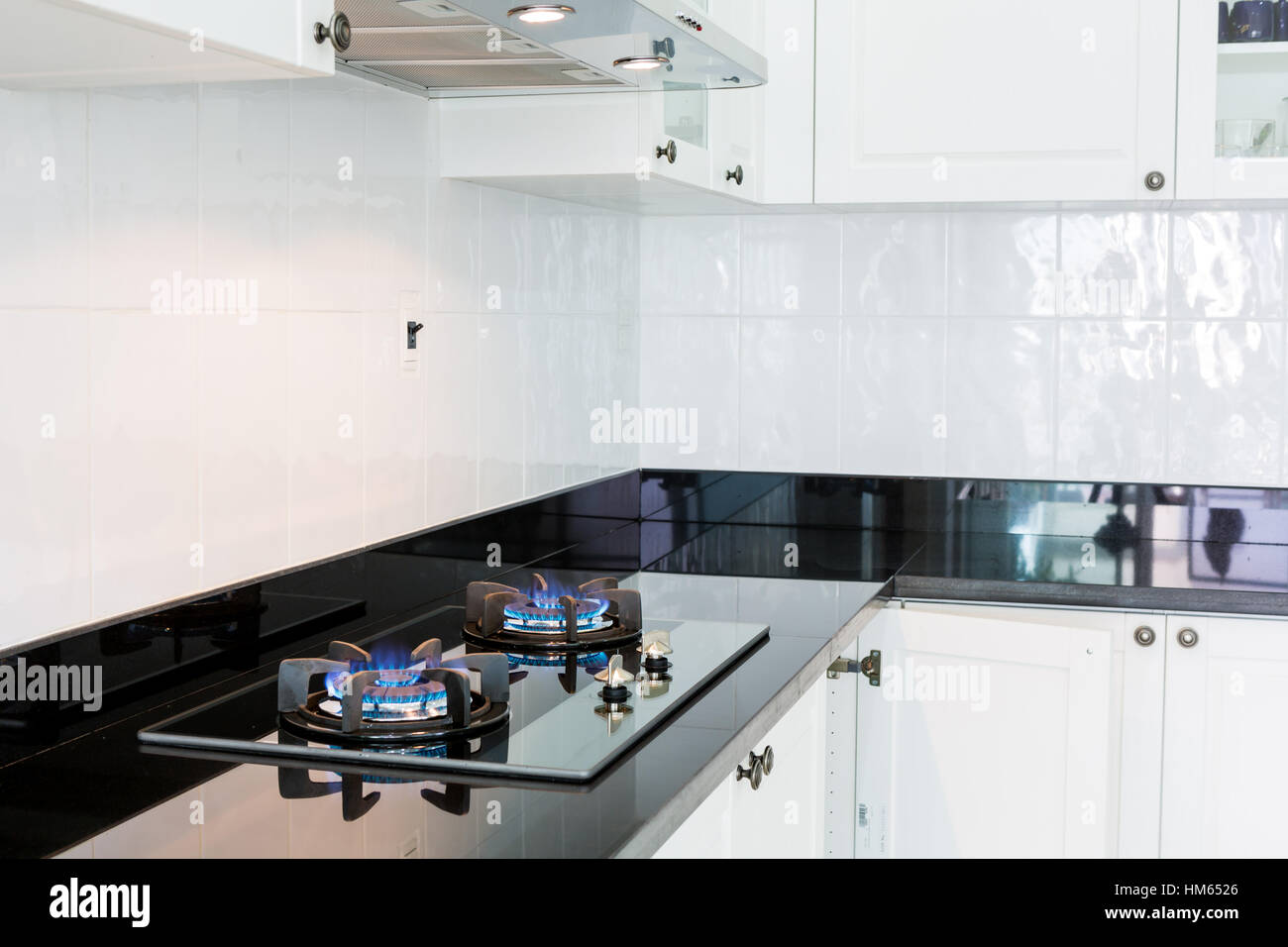 Modern white clean kitchen interior Stock Photo - Alamy