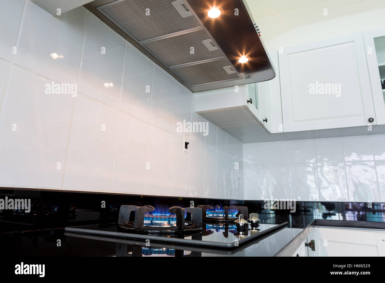 Modern white clean kitchen interior Stock Photo - Alamy