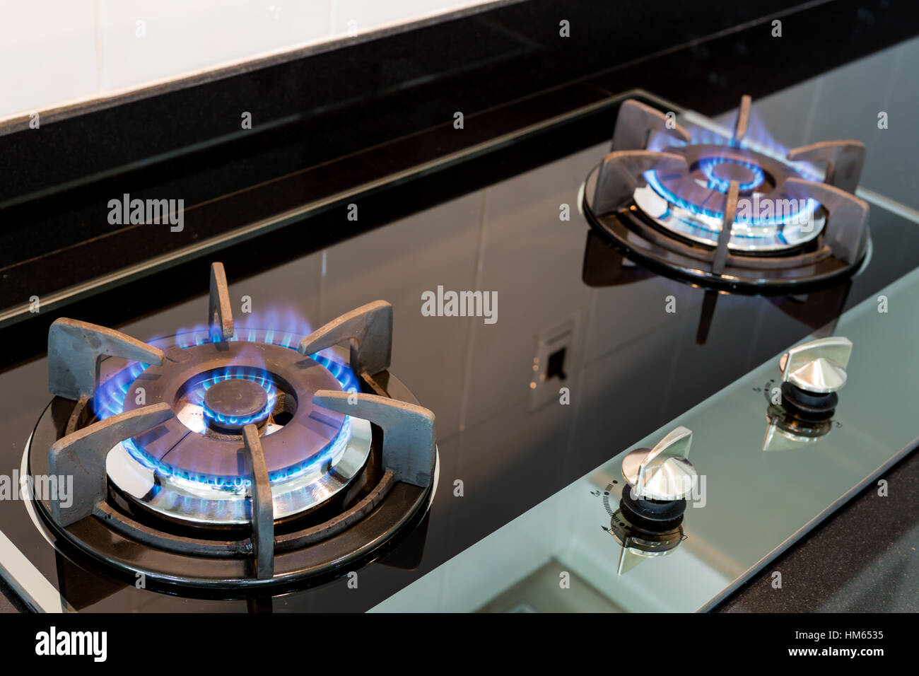 Kitchen gas stove Stock Photo - Alamy