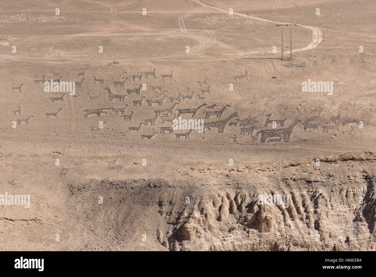 Tiliviche geoglyphs on hillside, Atacama Desert, Norte Grande, Chile ...