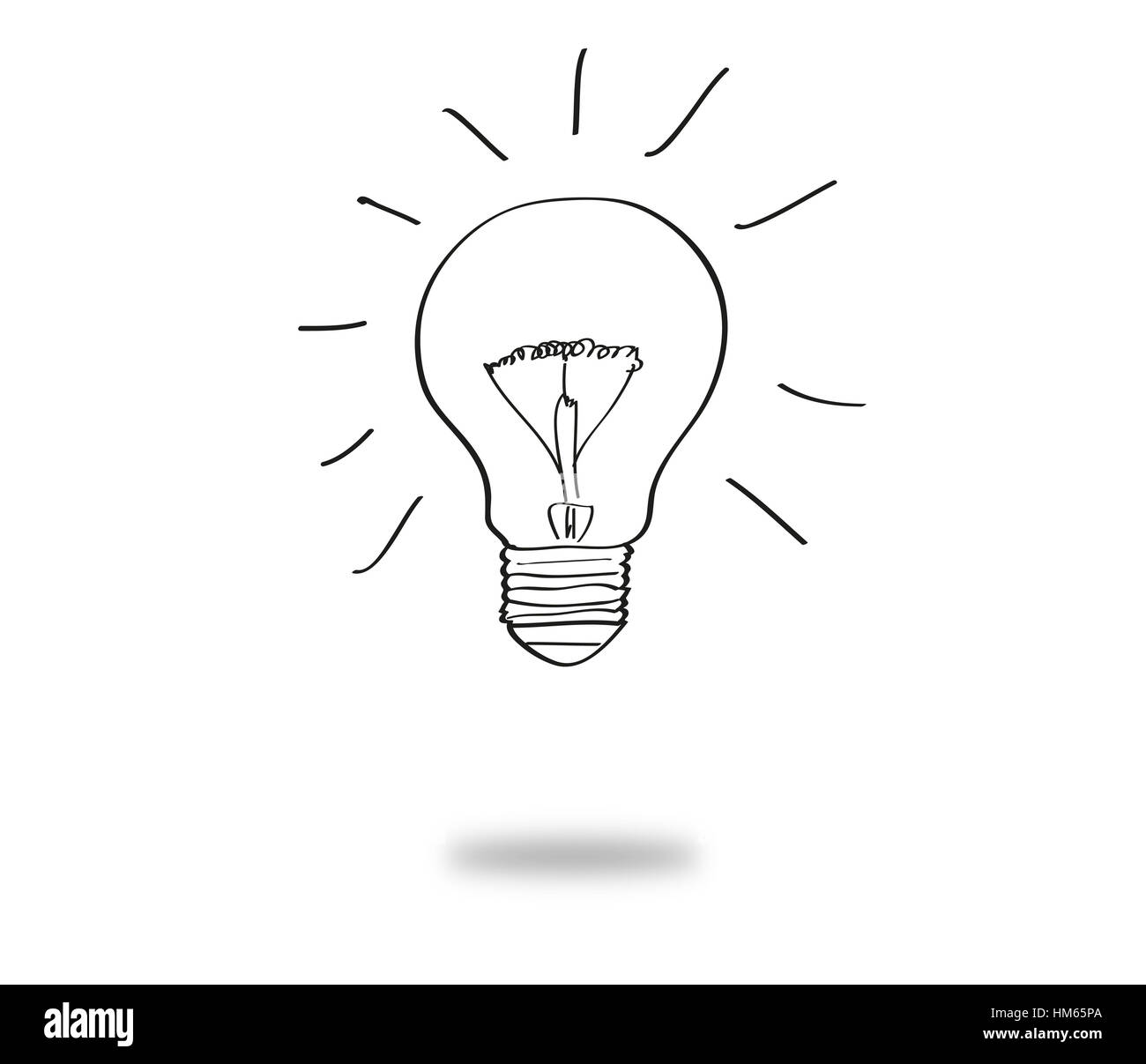 Sketch of light bulb on white background Stock Photo - Alamy