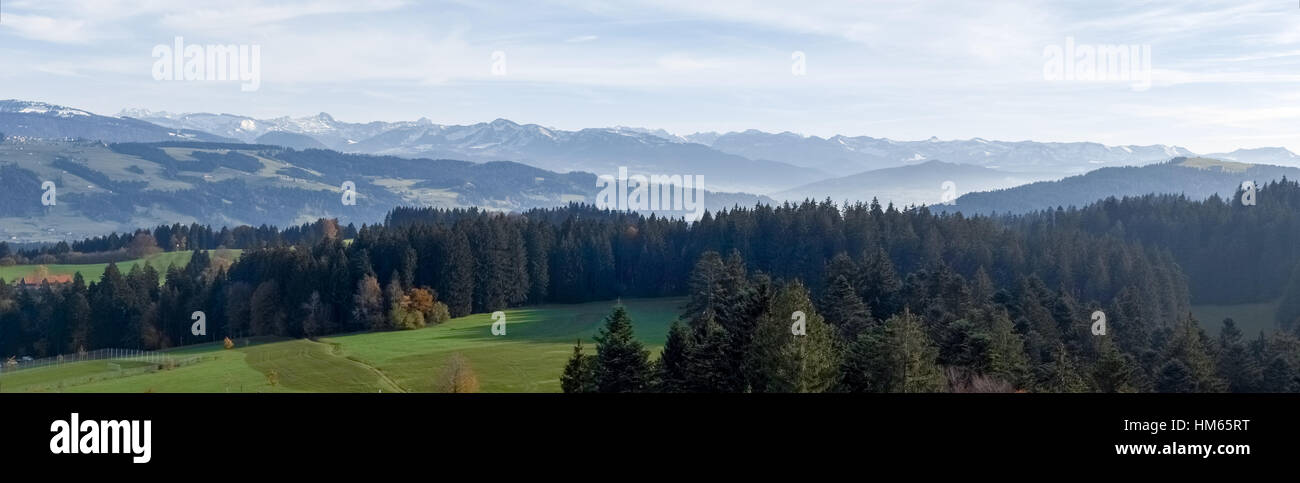 Scheidegg - Germany: Skywalkpark. panoramic view of the Alps from the ...