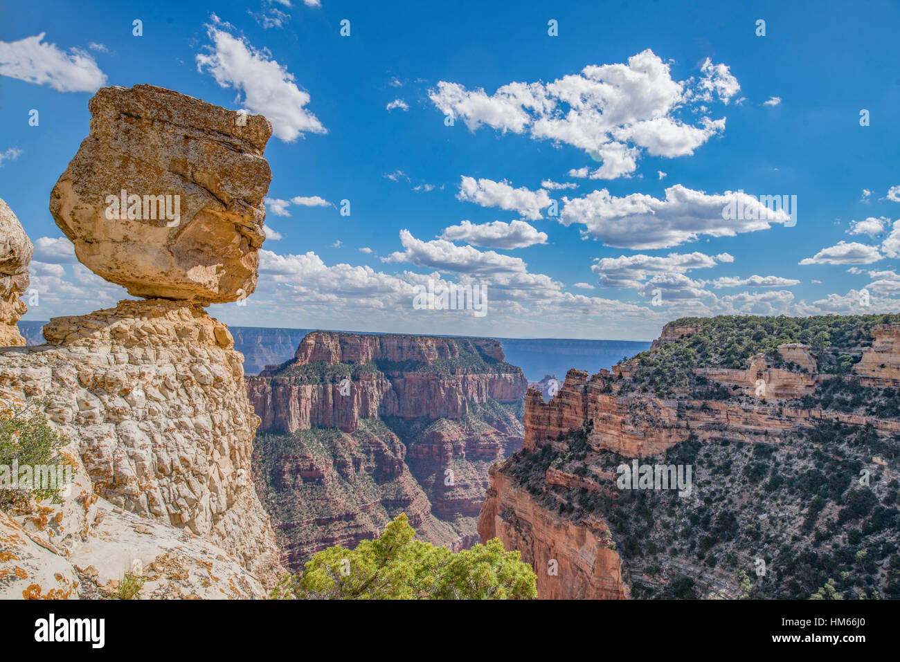 Blanced Rock on Grand Canyon rim, Grand Canyon National Park, Arizona ...