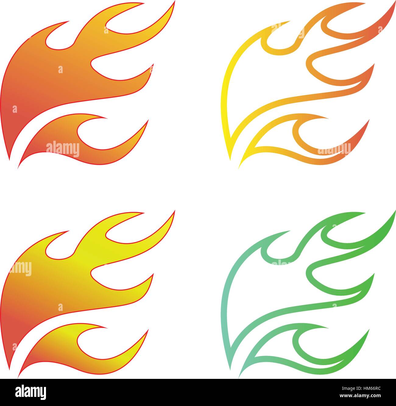 set of fire icon Stock Vector Image & Art - Alamy