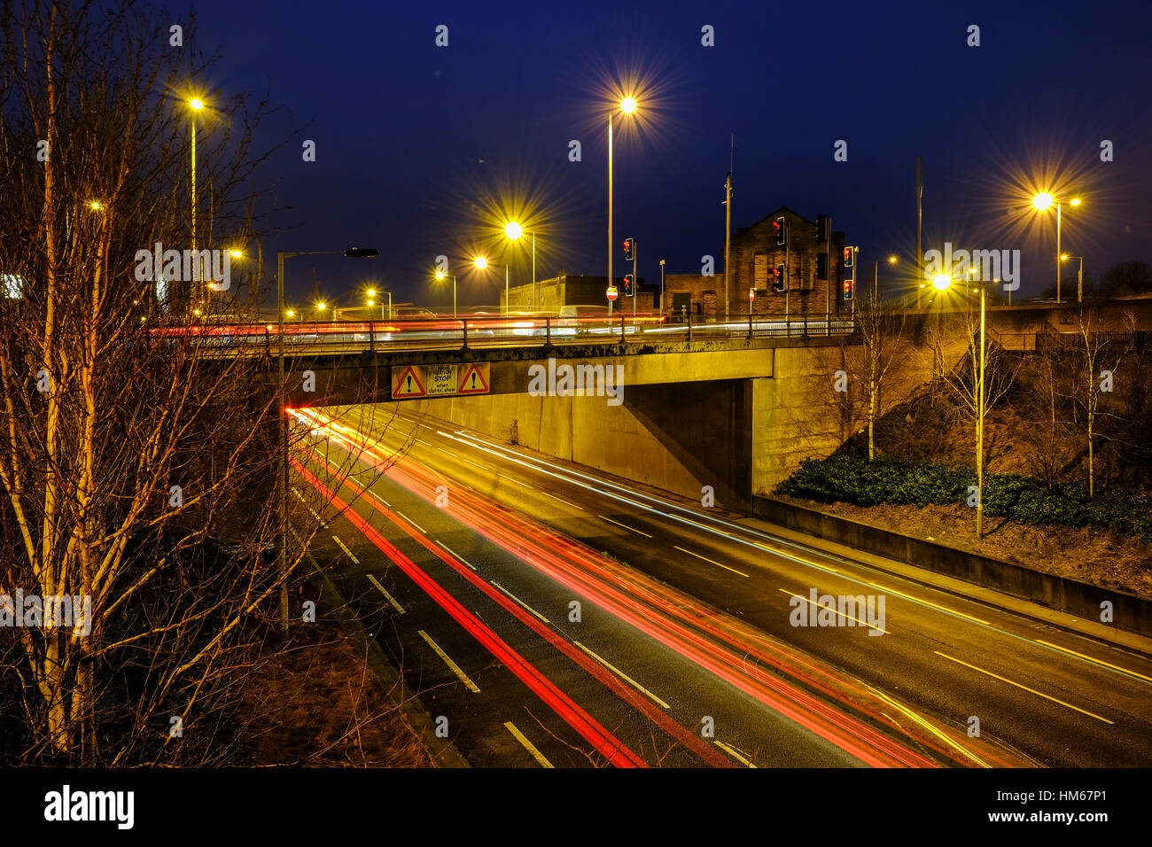 Light Trails at Odsal Top, Bradford, UK Stock Photo - Alamy