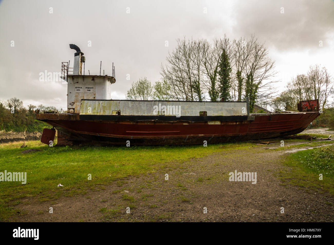 CHEPSTOW – APRIL 6: Derelict Car Ferry The Severn Princess. Used to ...