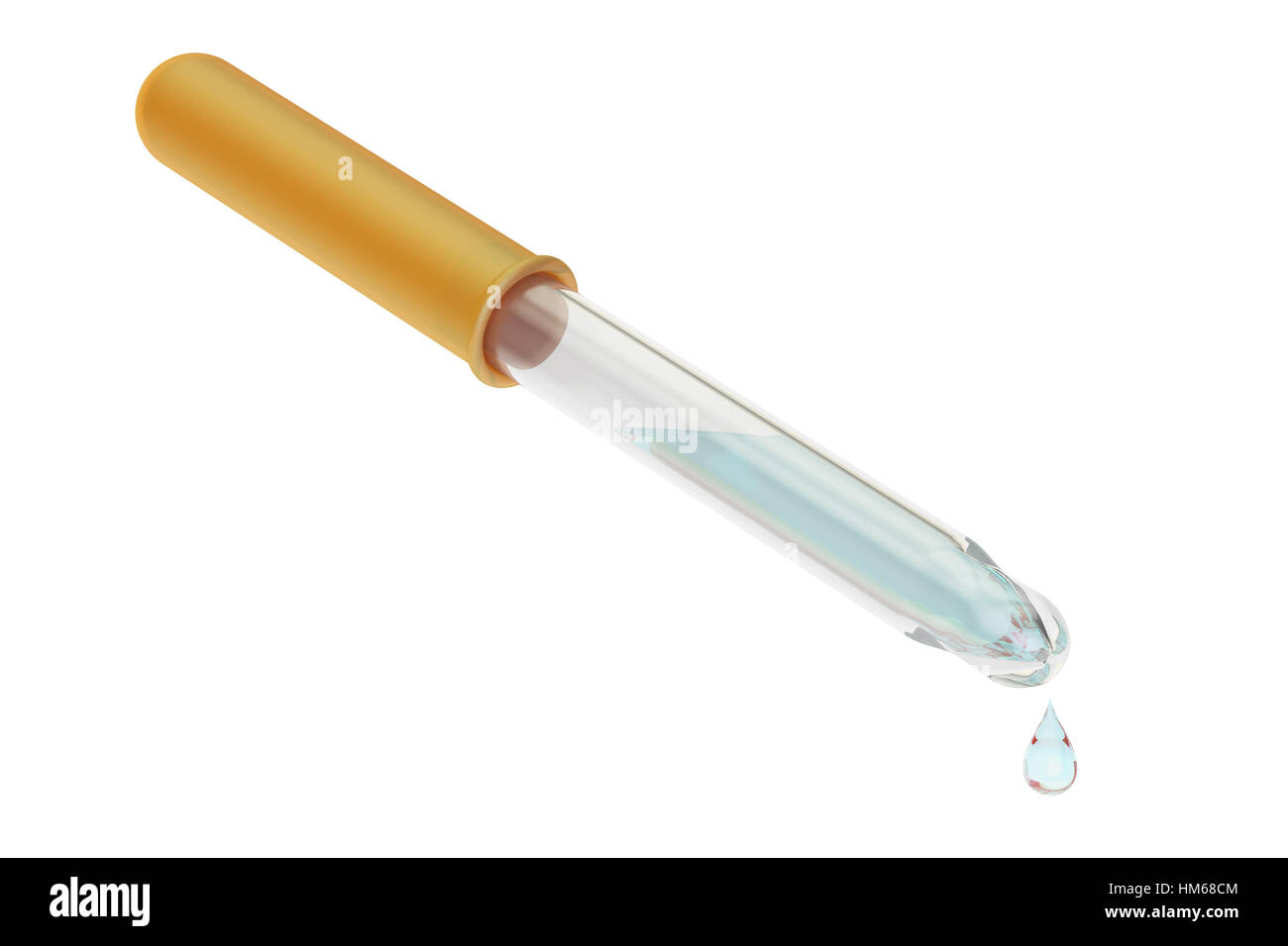 Pipette with liquid, 3D rendering isolated on white background Stock ...