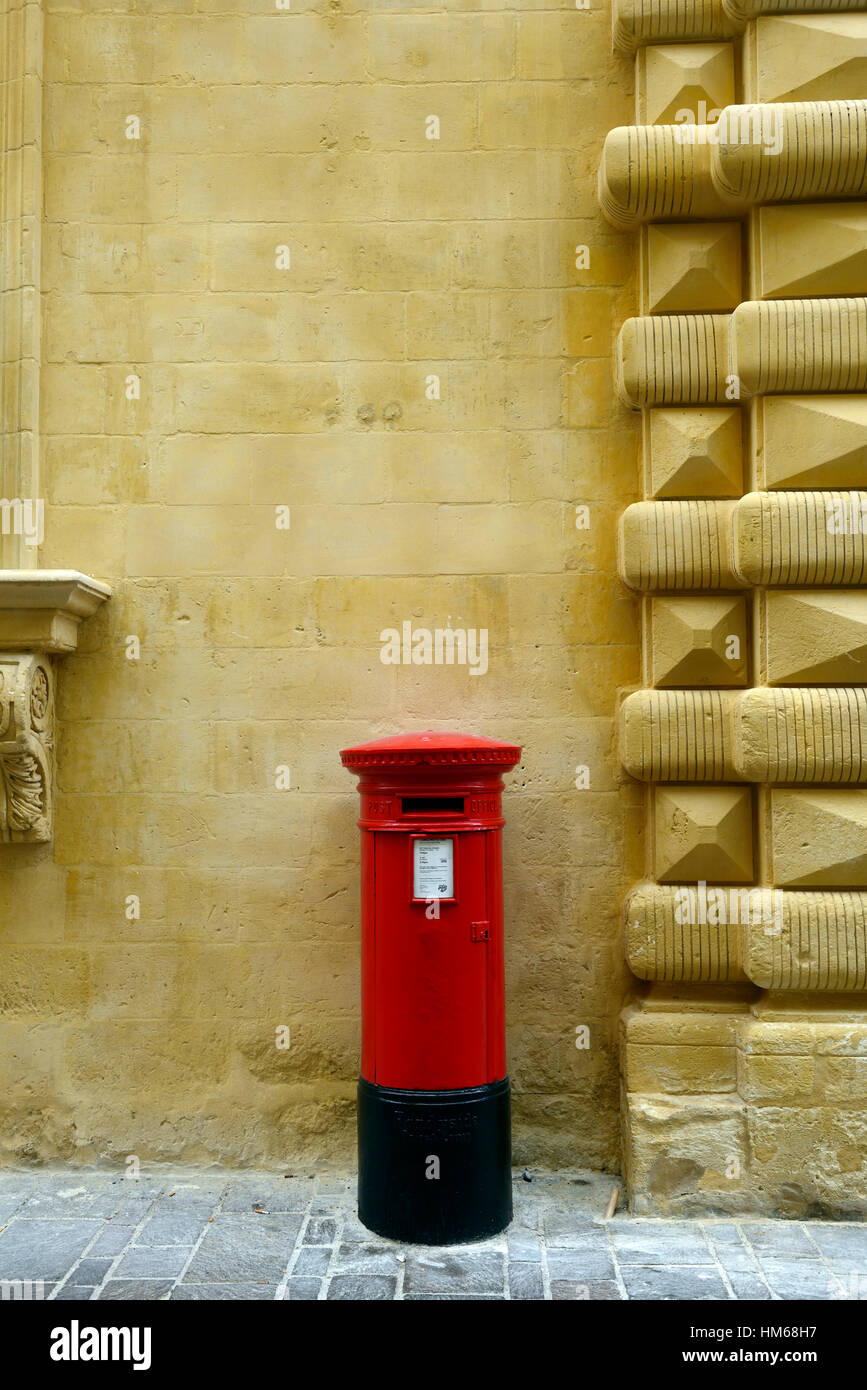 red letter box Valletta Malta traditional pillar style english british ...