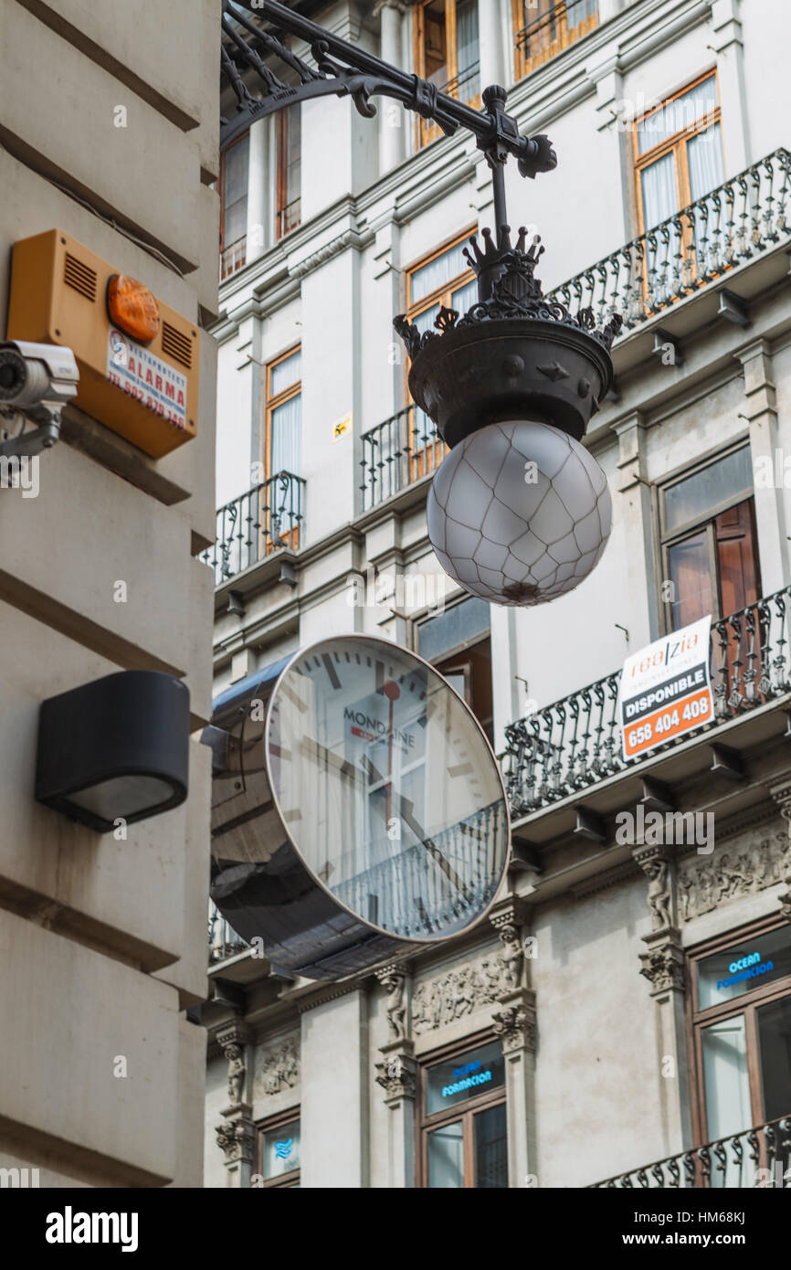 Street clock, Valencia, Spain Stock Photo - Alamy