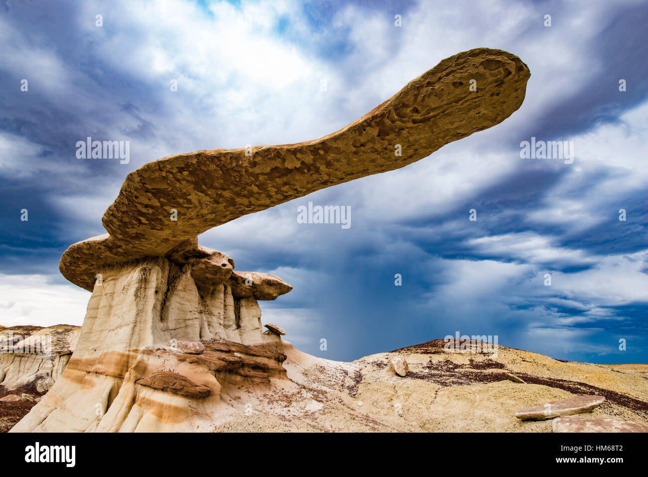Balanced rock tongue in BLM wilderness, New Mexico, Badlands in ...