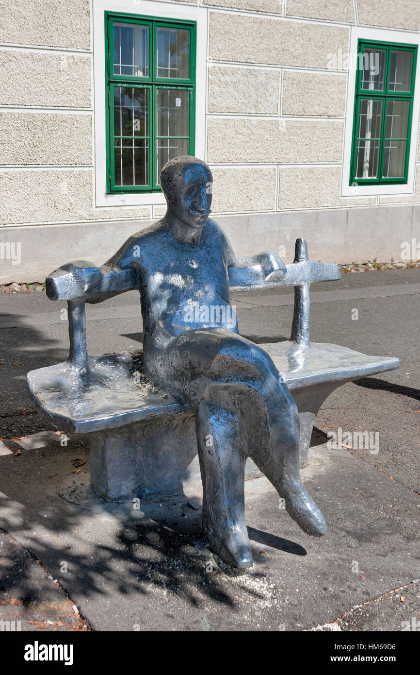 ZAGREB, CROATIA - AUGUST 21: Strossmayer promenade with statue of Antun ...