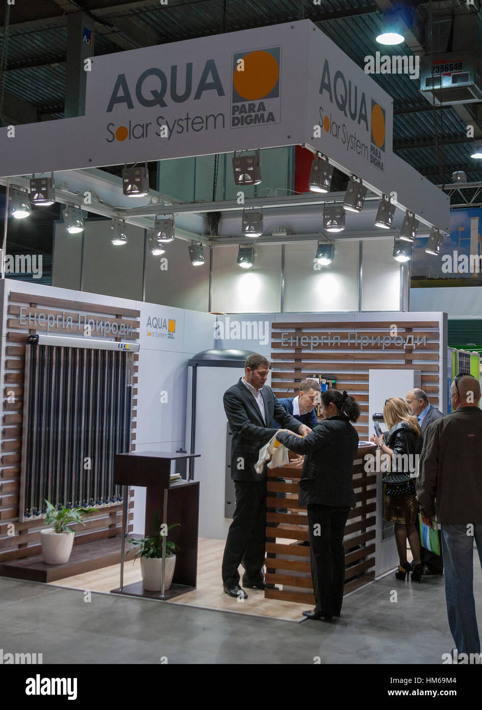 Visitors visit Aqua Solar System ParaDigma company bootn at GREENEXPO ...