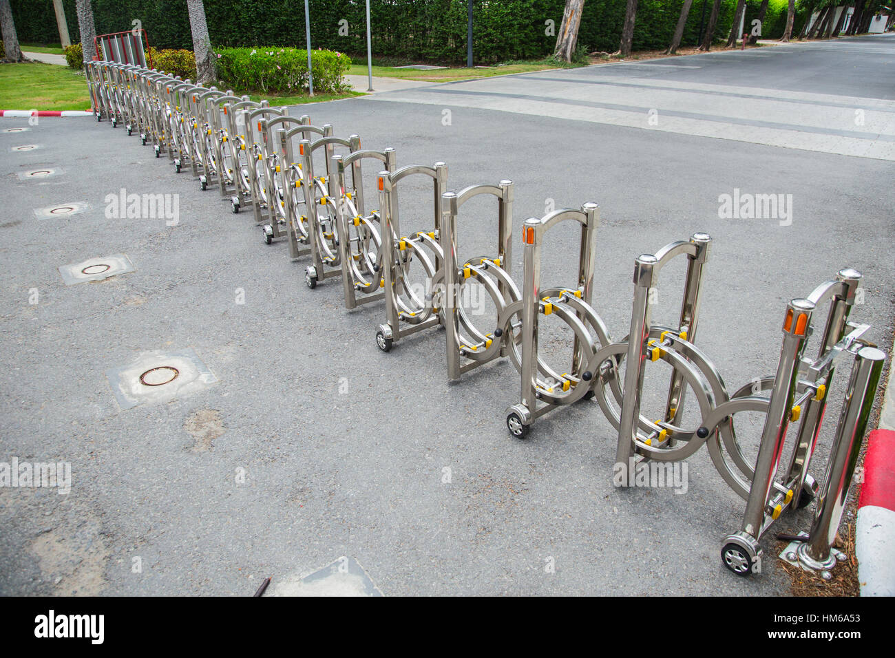 portable road blocker Stock Photo - Alamy