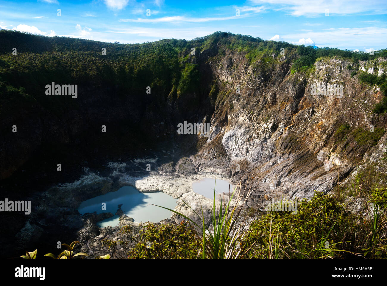 The crater of Mount Mahawu volcano in Tomohon, North Sulawesi ...