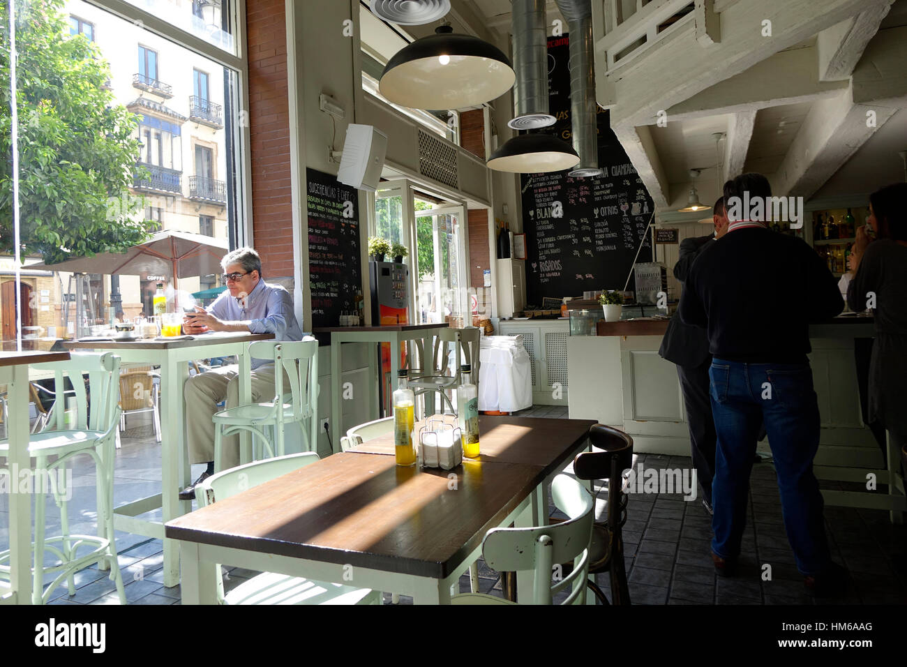Seville Spain coffee shop Stock Photo - Alamy