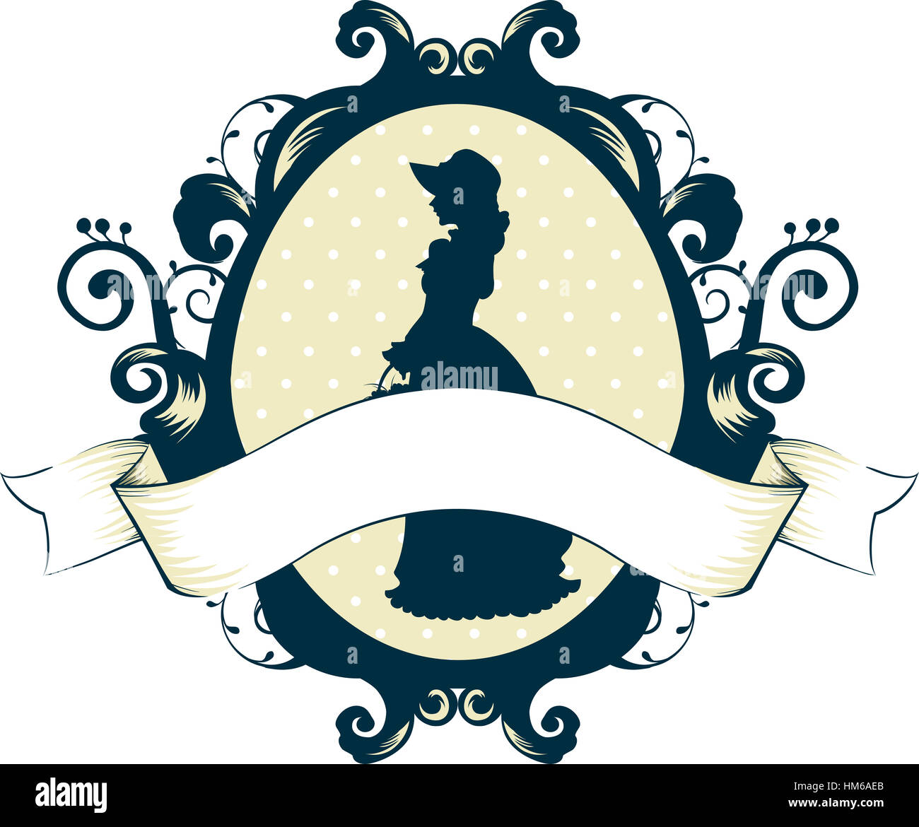 Victorian Woman Cameo Silhouette