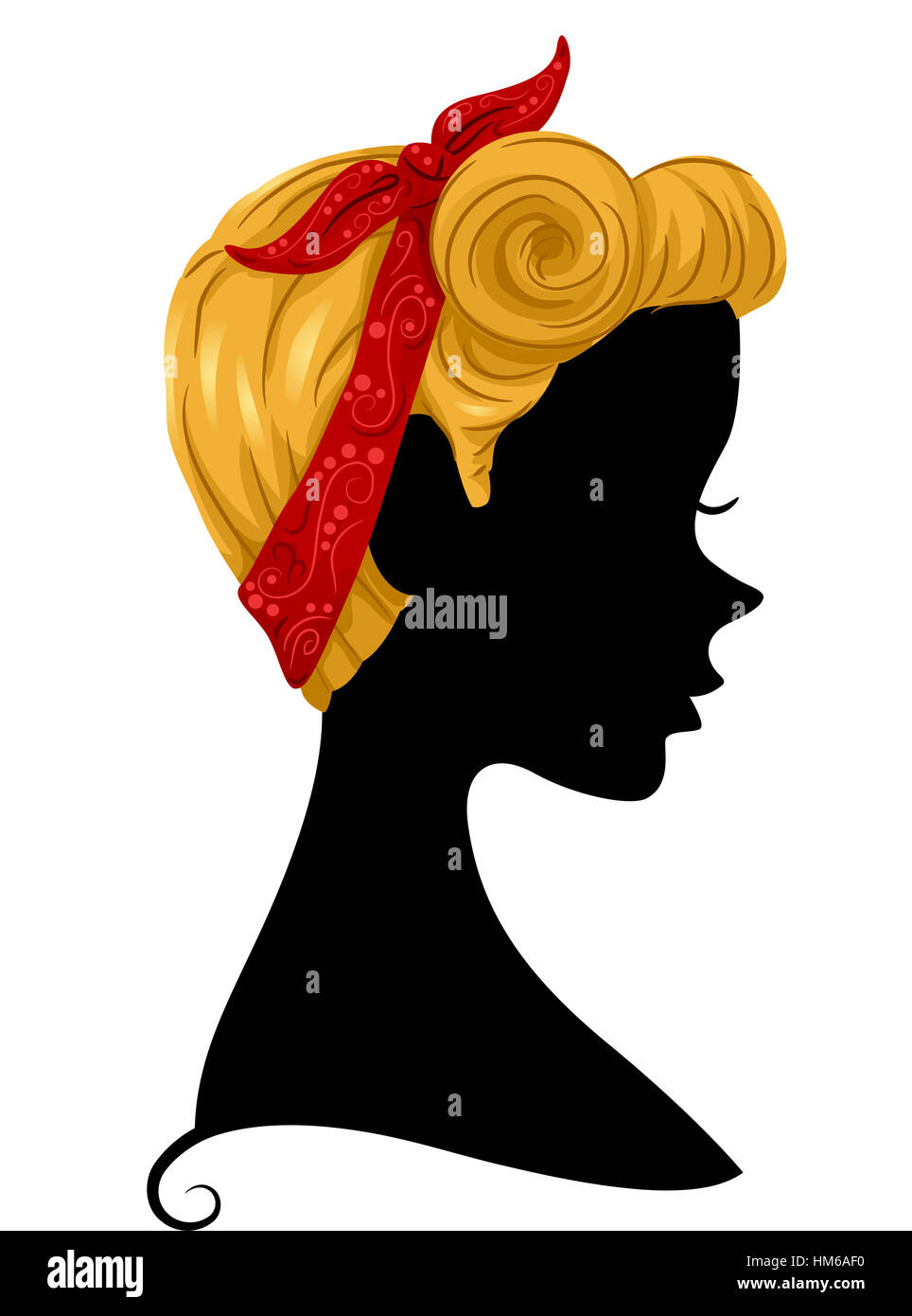 Pin Up Hair Bandana Drawing