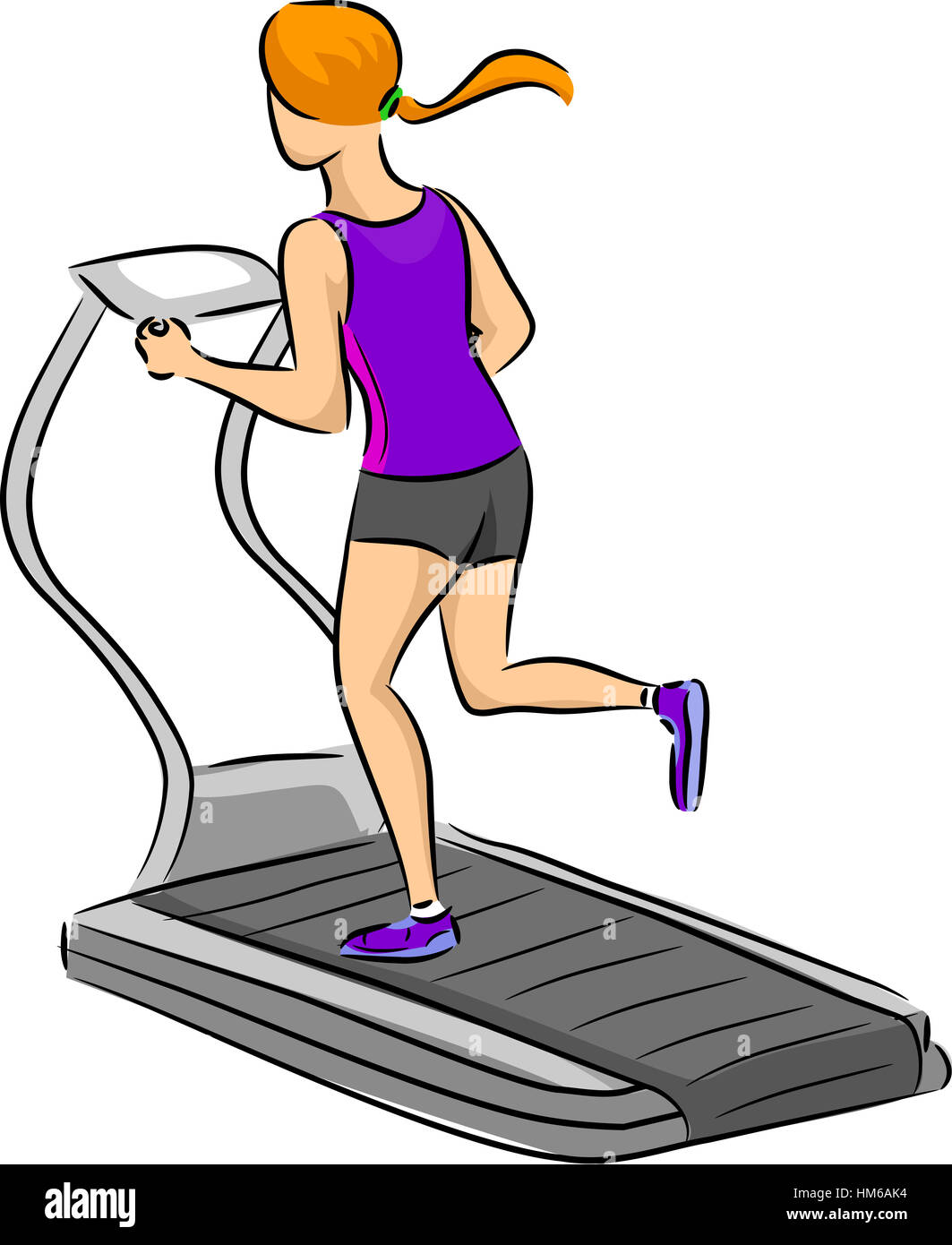 Woman On Treadmill Clipart