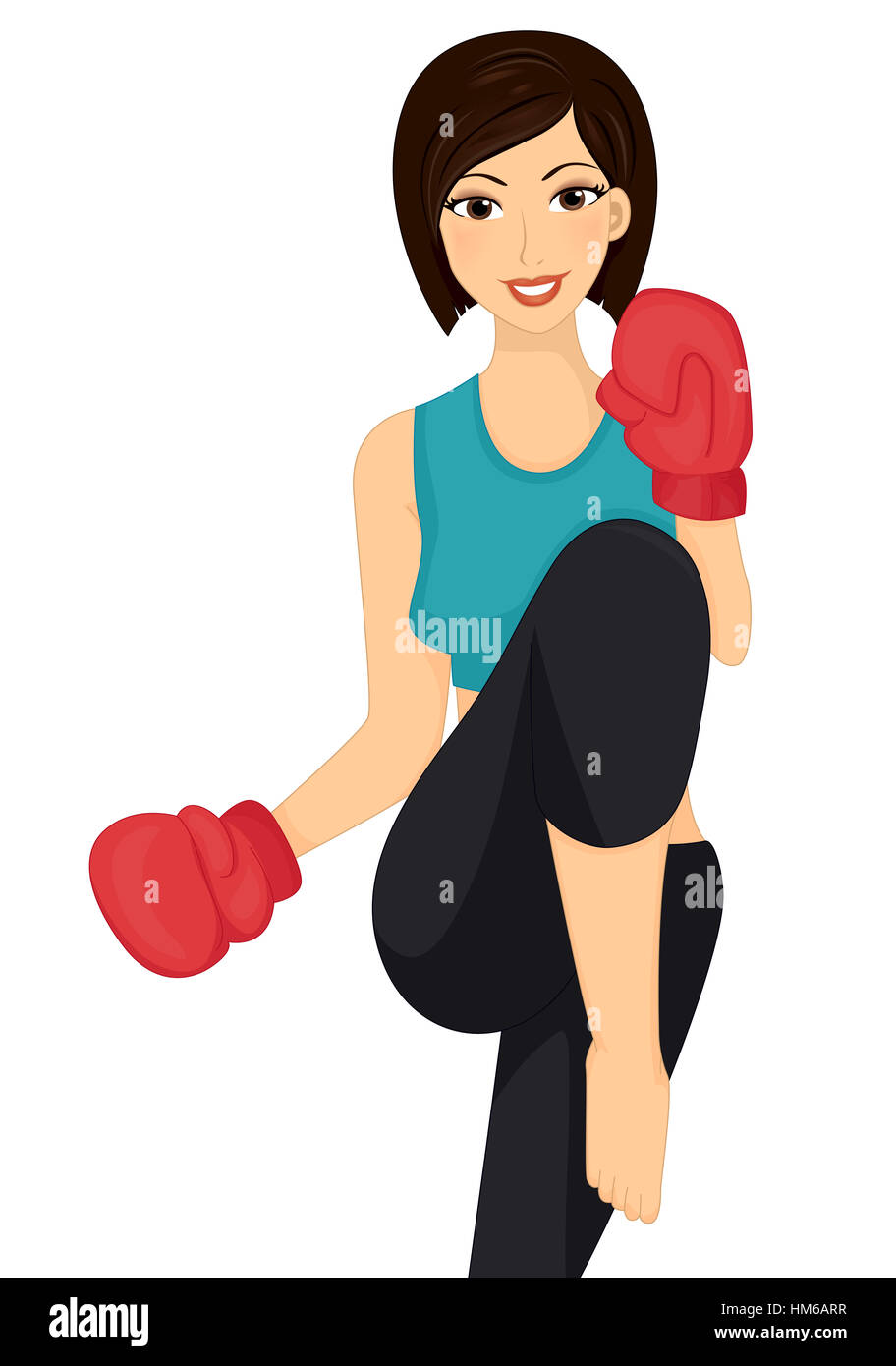 Woman boxing cartoon hi-res stock photography and images - Alamy
