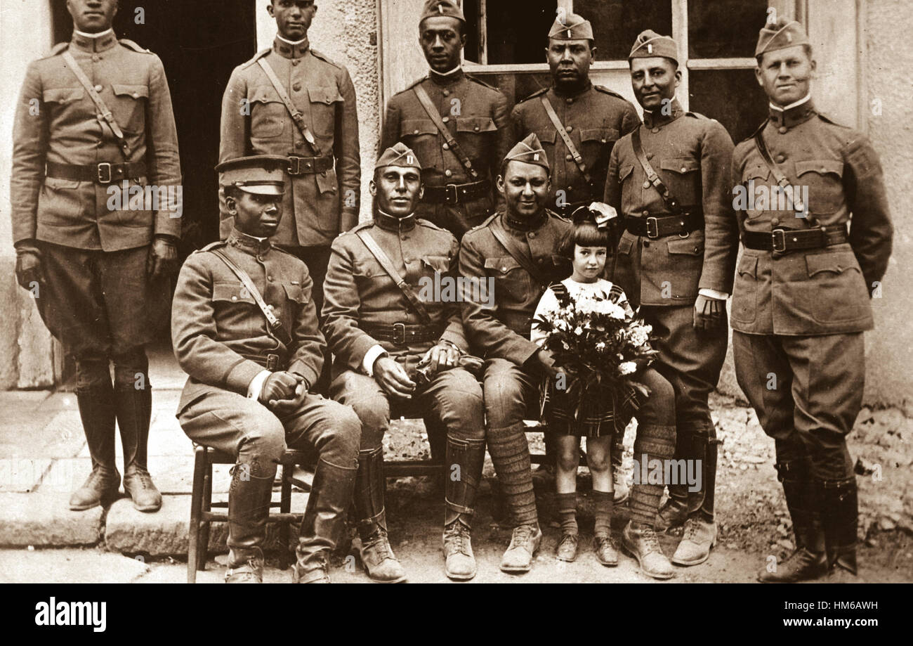 Officers of the "Buffalos," 367th Infantry, 77th Division in France. Ca ...