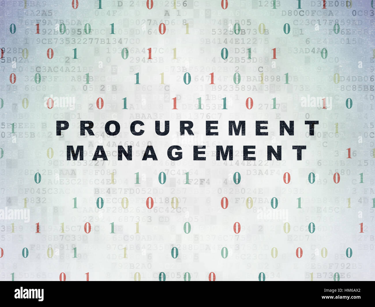 Finance concept: Painted black text Procurement Management on Digital Data Paper background with ...