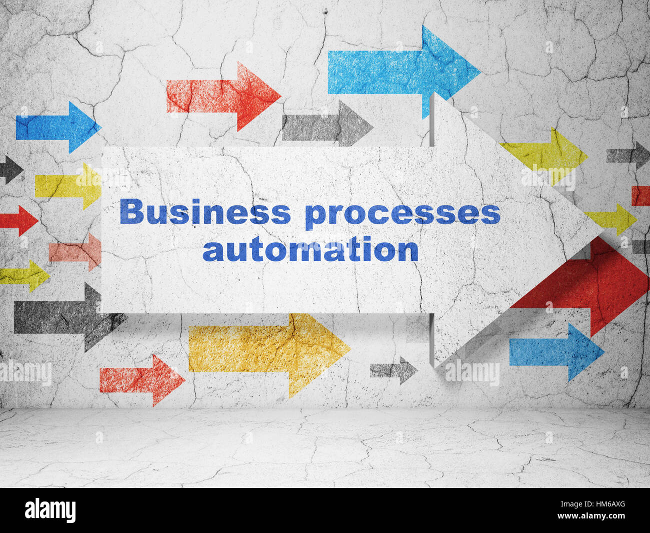 Finance concept: arrow with Business Processes Automation on grunge ...