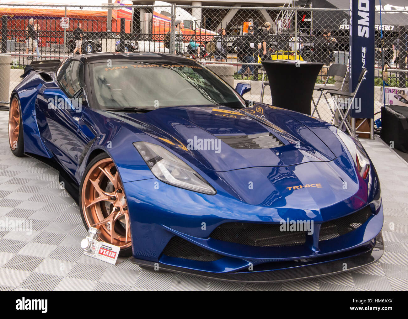 Customized Chevrolet Corvette car at SEMA Stock Photo - Alamy