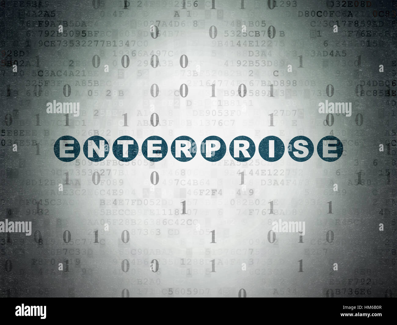 Business concept: Painted blue text Enterprise on Digital Data Paper background with Binary Code ...