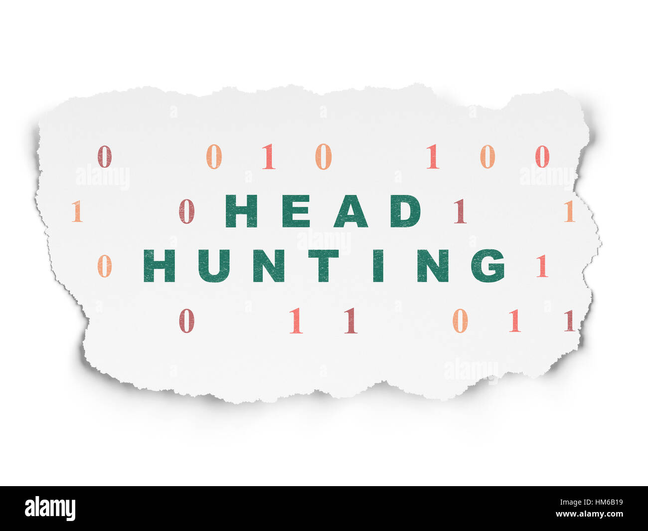 Business concept: Painted green text Head Hunting on Torn Paper ...
