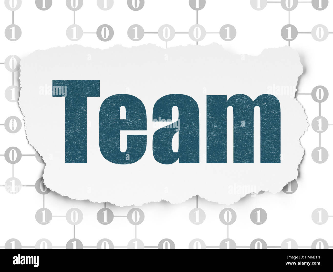 Finance concept: Painted blue text Team on Torn Paper background with Scheme Of Binary Code ...