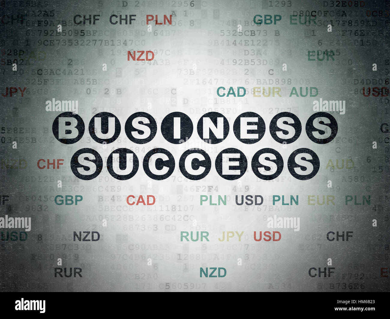 Finance concept: Painted black text Business Success on Digital Data Paper background with ...